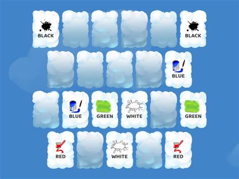 Colors Memory Game Matching Pairs