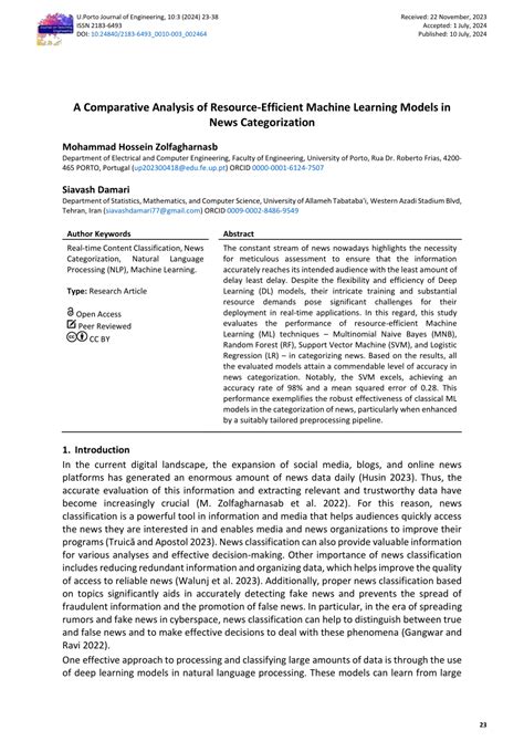 Pdf A Comparative Analysis Of Machine Learning Models In News Categorization
