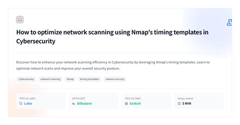 Optimiser Les Analyses De Réseau Avec Les Modèles De Temporisation Nmap Pour La Cybersécurité
