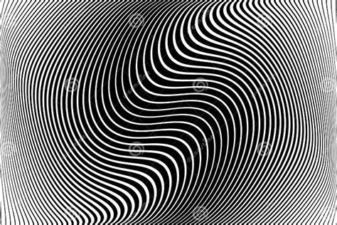 Wavy Lines Textured Background With 3d Illusion And Twisting Movement Effect Stock Vector
