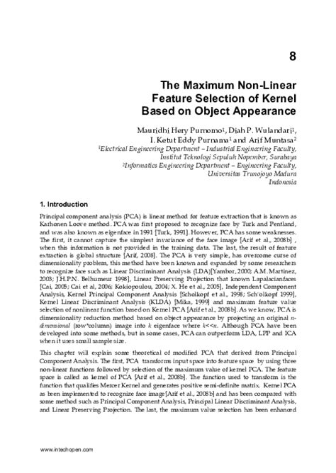 Pdf The Maximum Non Linear Feature Selection Of Kernel Based On