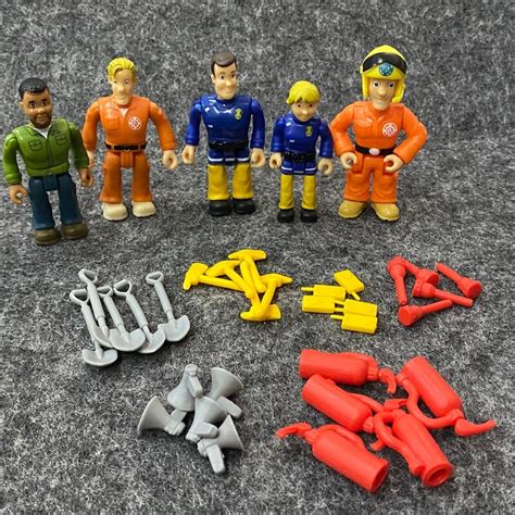 5pcs Set Fireman Sam Figures Tom Penny Charlie Malcolm Moveable Models