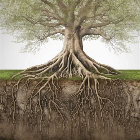 Oak Tree And Roots Grounded In Faith Stock Illustration Illustration Of Showing Grow