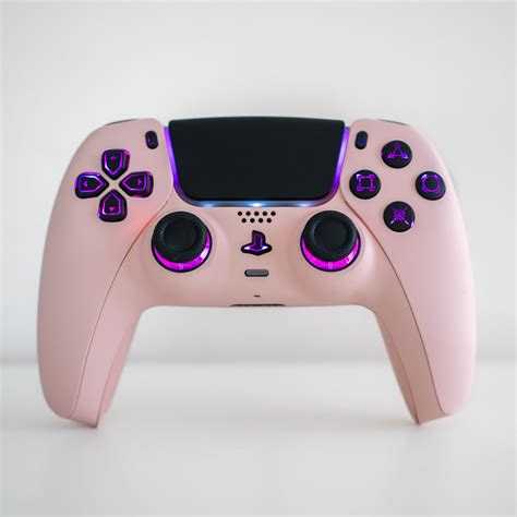 Pink Ps5 Controller With Black Led Backlit Buttons Gametraderzero