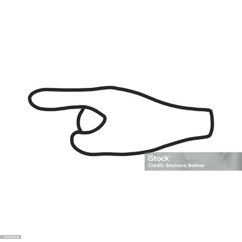 Icône De La Ligne De Main Dans Un Style Plat Isolé Sur Un Fond Blanc Le Doigt Pointe Vers Lavant