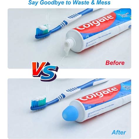 6 Pack Silcone Toothpaste Cap Reusable Self Closing Toothpaste Squeezer Dispenser With