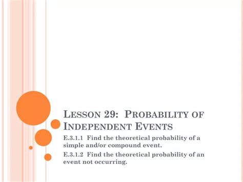 PPT Lesson Probability Of Independent Events PowerPoint Presentation ID