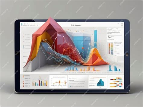 Premium Photo A Tablet Computer With A Graph On The Screen And A