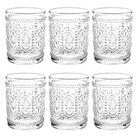 6 Pack Drinking Glasses 95 Oz Romantic Water Glasses