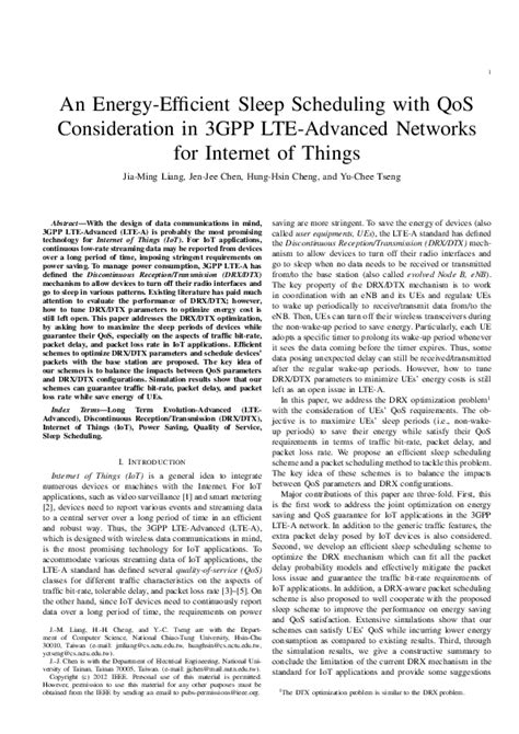 Pdf An Energy Efficient Sleep Scheduling With Qos Consideration In 3gpp Lte Advanced Networks