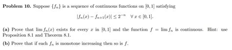 solved problem 10 suppose {fn} is a sequence of continuous