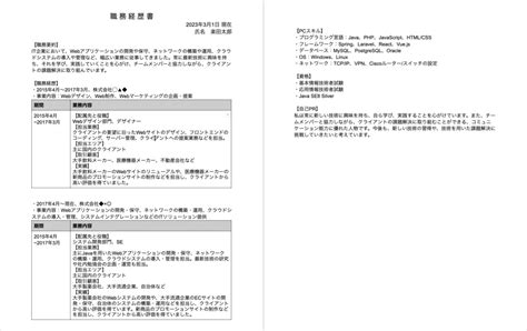基本はa4用紙2～3枚に収める