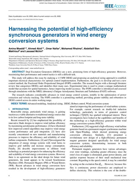 Pdf Harnessing The Potential Of High Efficiency Synchronous Generators In Wind Energy