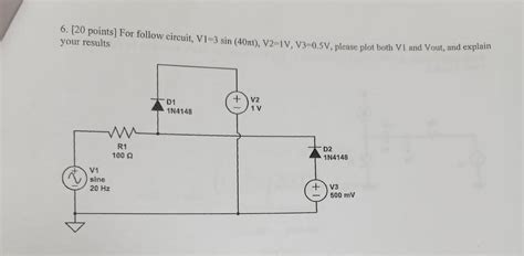 Solved points For follow circuit V sin πt V Chegg com