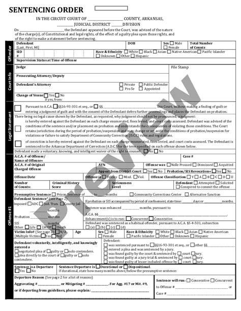 Arkansas Judgment And Commitment Order Judgement And Commitment Order