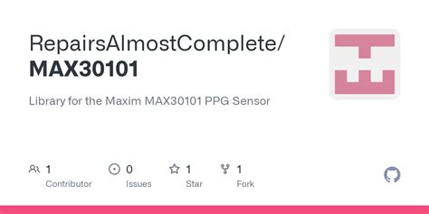 Github Repairsalmostcomplete Max30101 Library For The Maxim Max30101