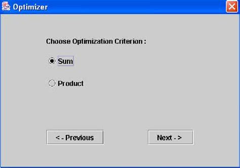 The Optimizer Gui Selection Of The Optimization Criterion Download Scientific Diagram