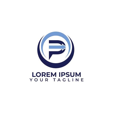 로고 Minimalis 문자 P와 화살표 ⁇ 터 일러스트레이션 프리미엄 벡터