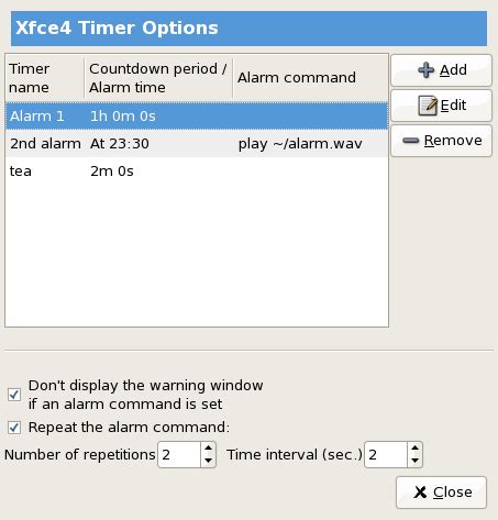 Panel Plugins Xfce4 Timer Plugin Start Xfce Docs
