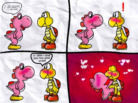 Pink Yoshi And Red Koopa Love Comic By Meshdeviant On Deviantart