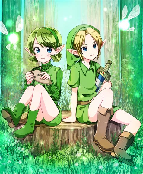 Link Navi And Saria The Legend Of Zelda And 1 More Drawn By