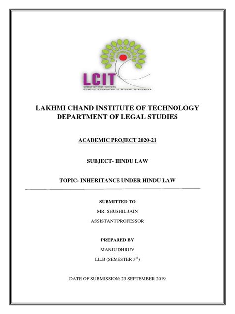 inheritance under hindu law by manju dhruv pdf intestacy will and