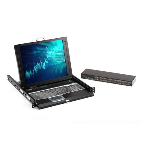 KVM LCD Console Tray SWT 17 In 1PT 1Rail DVI D VGA PS 2 USB Black Box