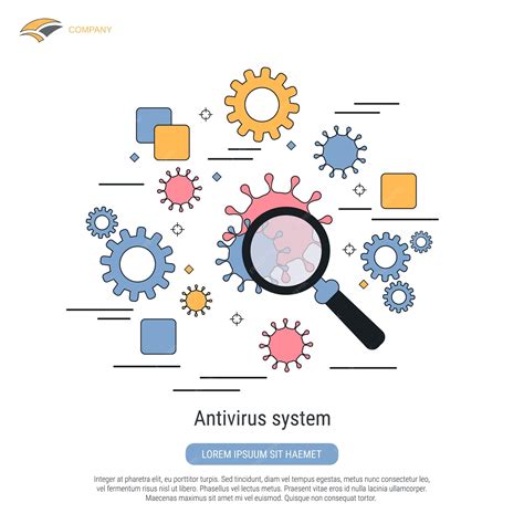 Premium Vector Antivirus System Flat Contour Style Vector Concept