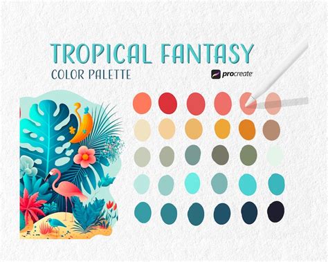 Procreate Color Palette Tropical Color Scheme Branding Design Palette