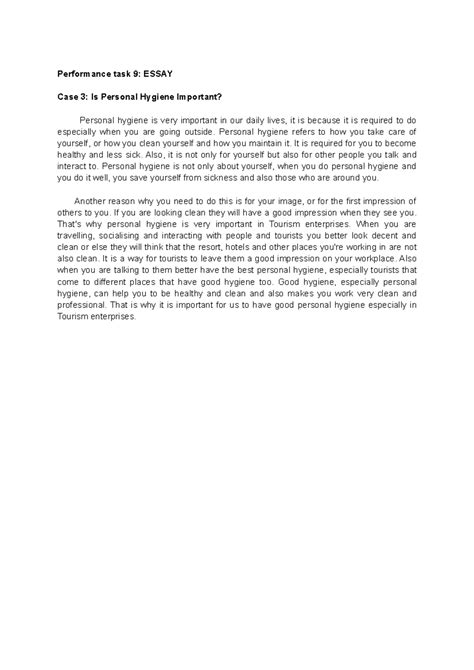 Performance Task9 Essay Performance Task 9 Essay Case 3 Is Personal