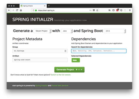webapp with create react app and spring boot kantega