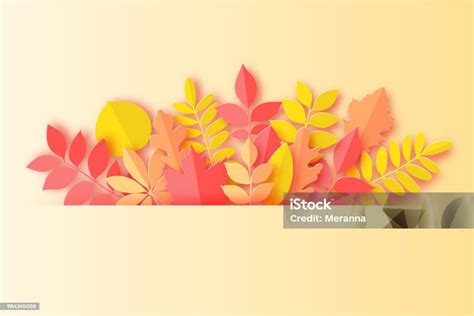 종이을 단풍 배경 색 파스텔 트렌디한 종이 접기 종이 컷 스타일 0명에 대한 스톡 벡터 아트 및 기타 이미지 0명 10월