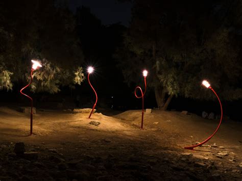 Red Modified Street Lights Riyadh Art