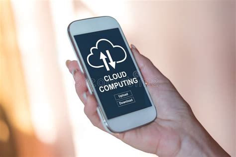 Cloud Computing Concept On A Smartphone Stock Image Image Of Smartphone Concept