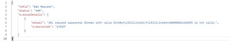 Getting Error Url Request Parameter Finder With Value Findbyfulfilllineidfulfilllineid112222