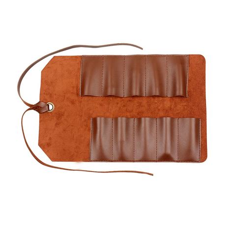 Leather Tool Roll Up Bag Portable Pouch Woodworking Tools Storage