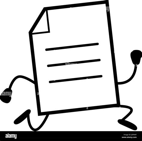 A Cartoon Illustration Of A Document Running Stock Vector Image Art