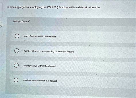 Solved In Data Aggregation Employing The Count Function Within A