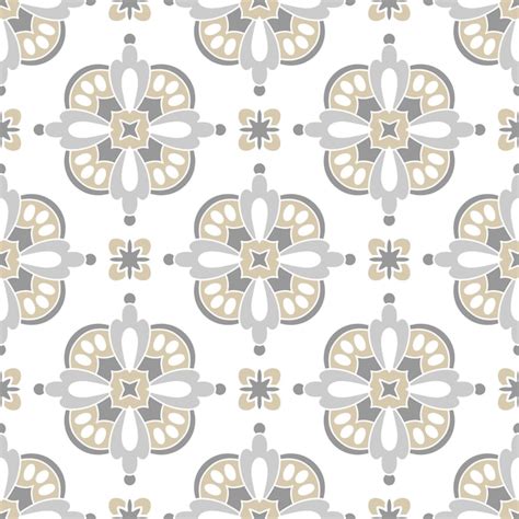 직물 디자인을 위한 전통적인 화려한 포르투갈 타일 Azulejos 빈티지 패턴 프리미엄 벡터