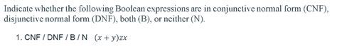 Solved Indicate Whether The Following Boolean Expressions