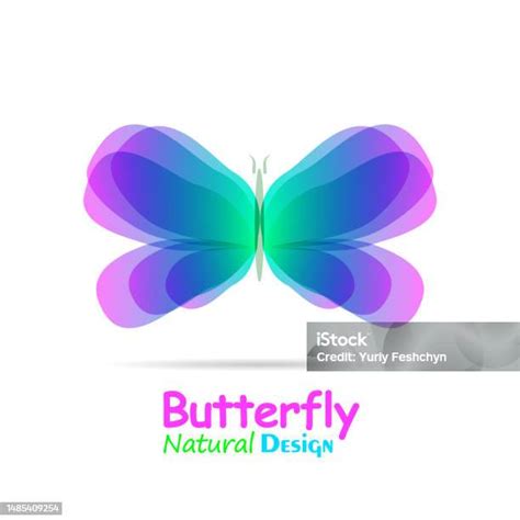 부드러운 전환 색상 날개를 가진 수채화 나비 추상적인 밝은 로고 템플릿입니다 추상적 인 비행 곤충 흰색에 고립 벡터 0명에 대한 스톡 벡터 아트 및 기타 이미지 Istock