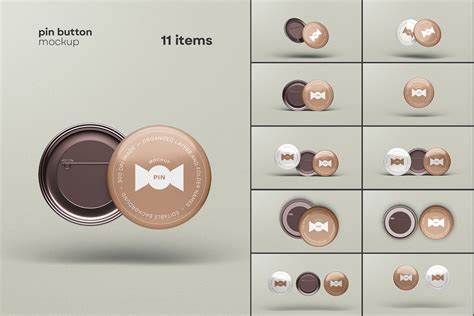 Pin Button Mockup Design Cuts