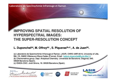 Pdf Improving Spatial Resolution Of Hyperspectral Images The Super Resolution Concept