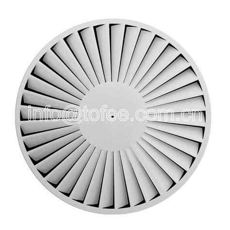 Ceiling Circular Air Swirl Diffuser With Fixed Straight Blades Guangzhou Tofee Electro