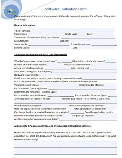 21 Software Evaluation Examples To Download