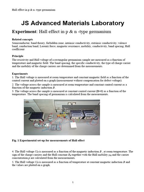 Hall Effect In P And N Type Germanium Pdf