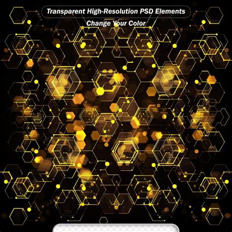 Premium Psd Hexagon Shapes Microchip Style Background