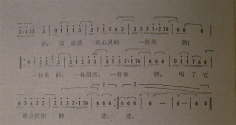 一杯美酒 维吾尔族民歌 迪里拜尔 歌谱 简谱