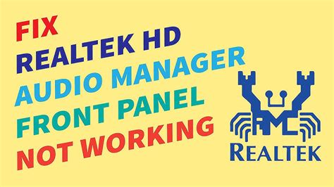 Fix Realtek Hd Audio Front Panel Jack Not Working In Windows 10 Youtube