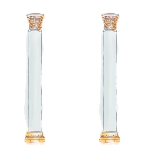 Stylized Doodle Column Doric Ionic Corinthian Columns Vector Illustration Classical